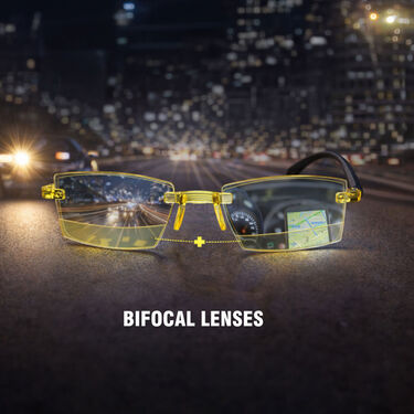 Buy Bifocal Rimless Night Vision Adaptive Power Reading Glasses ...