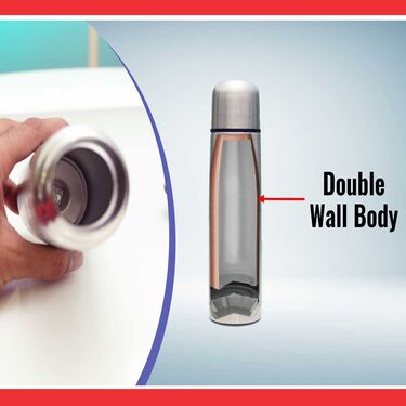 Buy 24 Hours Hot or Cold Insulated Flask + Double Wall Cup Online at ...