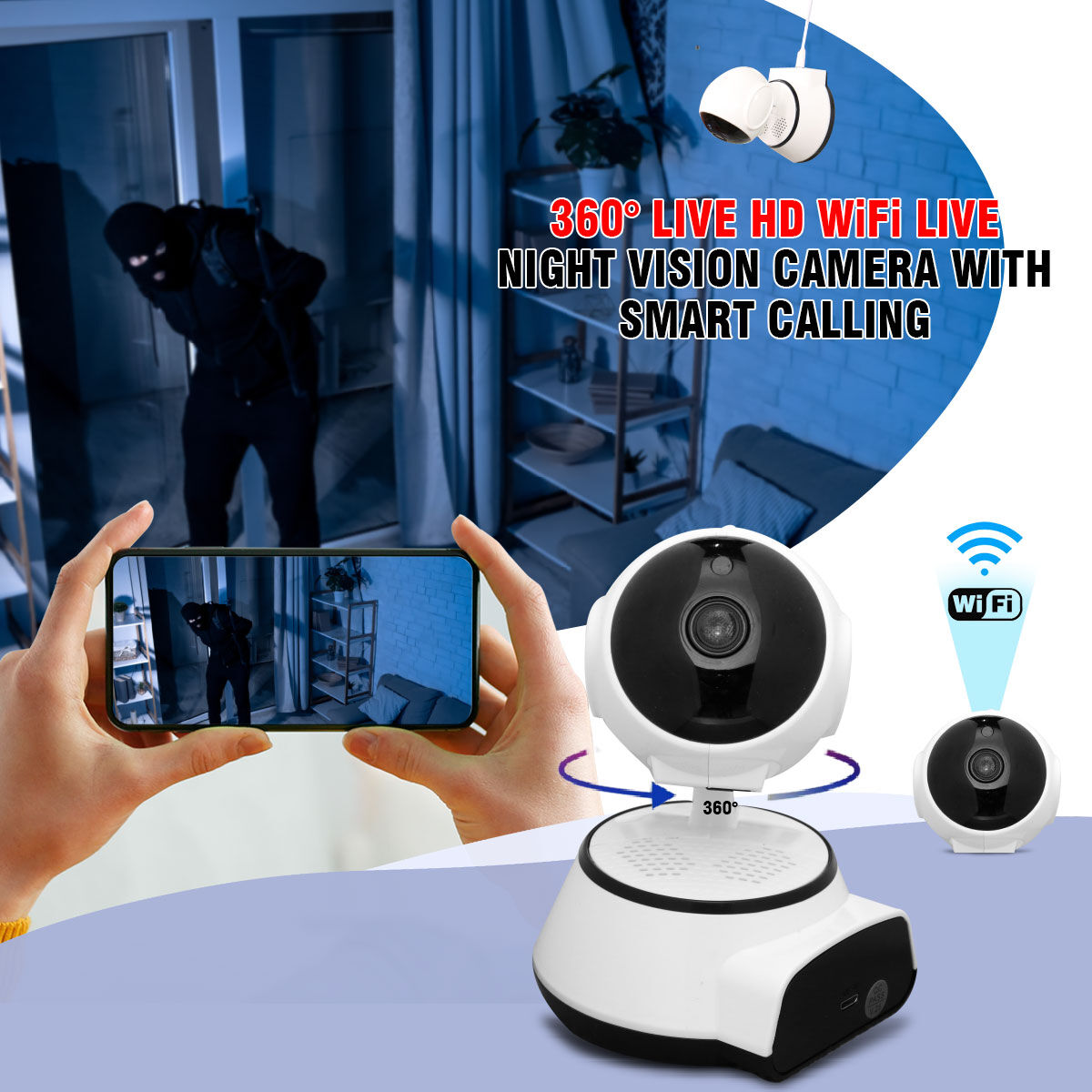 Buy 360 Degree LIVE HD Wi-Fi Live Night Vision Camera (CCTV7) Online at ...