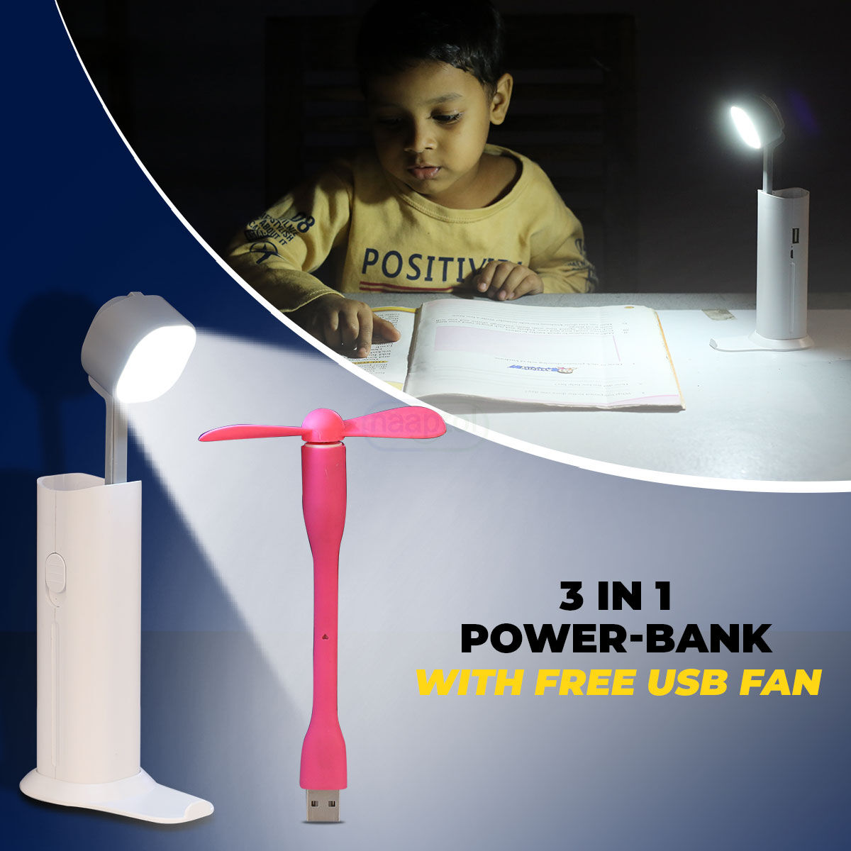 Hot Deals Store : Buy 4 in 1 Emergency light Powerbank and fan Combo ...