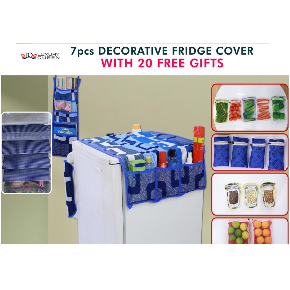 Buy 7 Pcs Decorative Fridge Cover Combo with 20 Free Gifts (7F4) Online ...