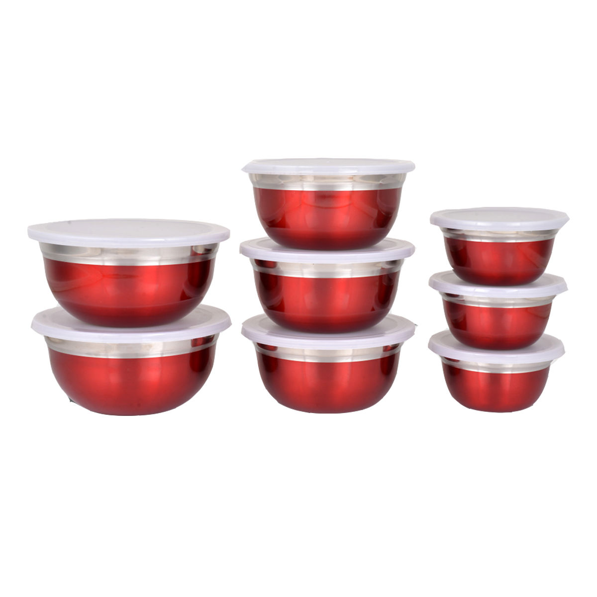 Buy 8 Pcs Colored Stainless Steel Storage Bowl Set Online at Best Price ...