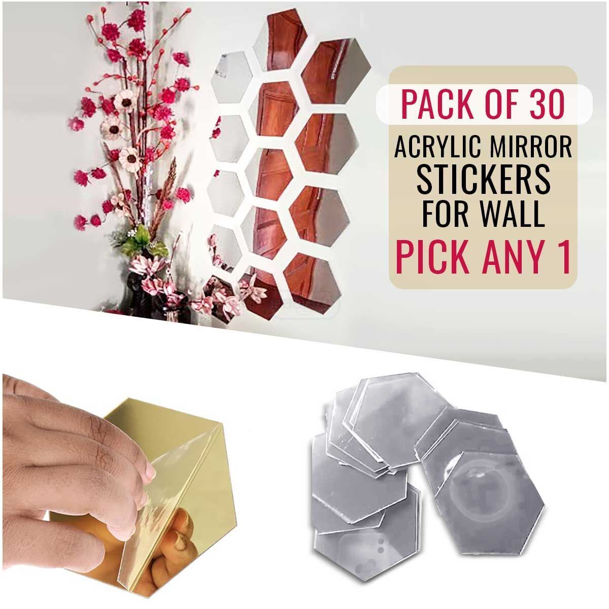 Buy Acrylic Mirror Stickers For Wall Pick Any 1 (MWS-1) Online at Best ...