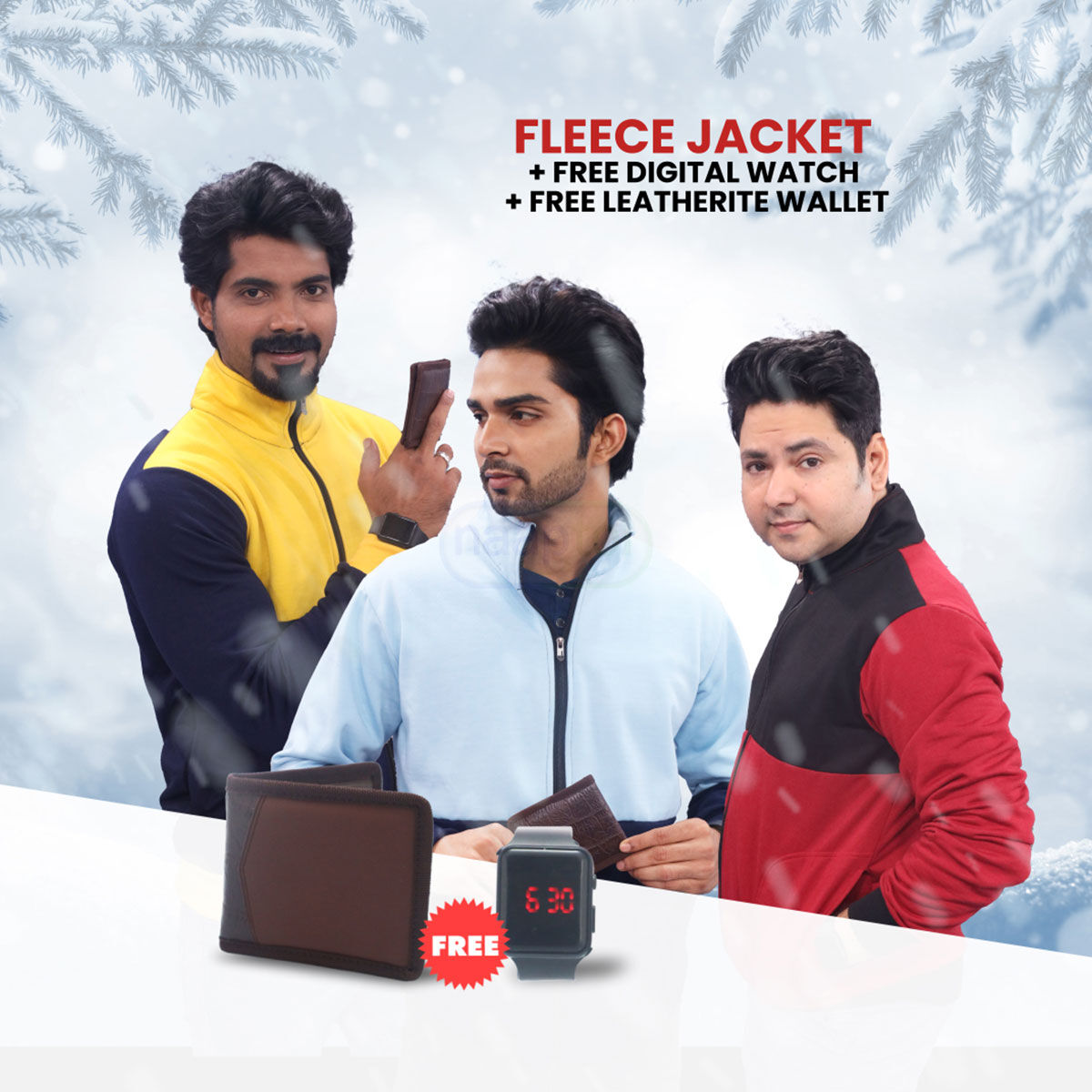 Buy Pick Any 1 Fleece Jacket With Free Watch And wallet (1FJ12) Online ...