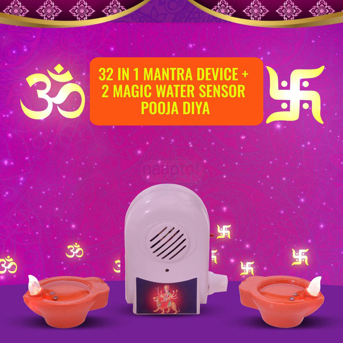 Buy 32 In 1 Mantra Device + 2 Magic Water Sensor Pooja Diya (MD8 ...