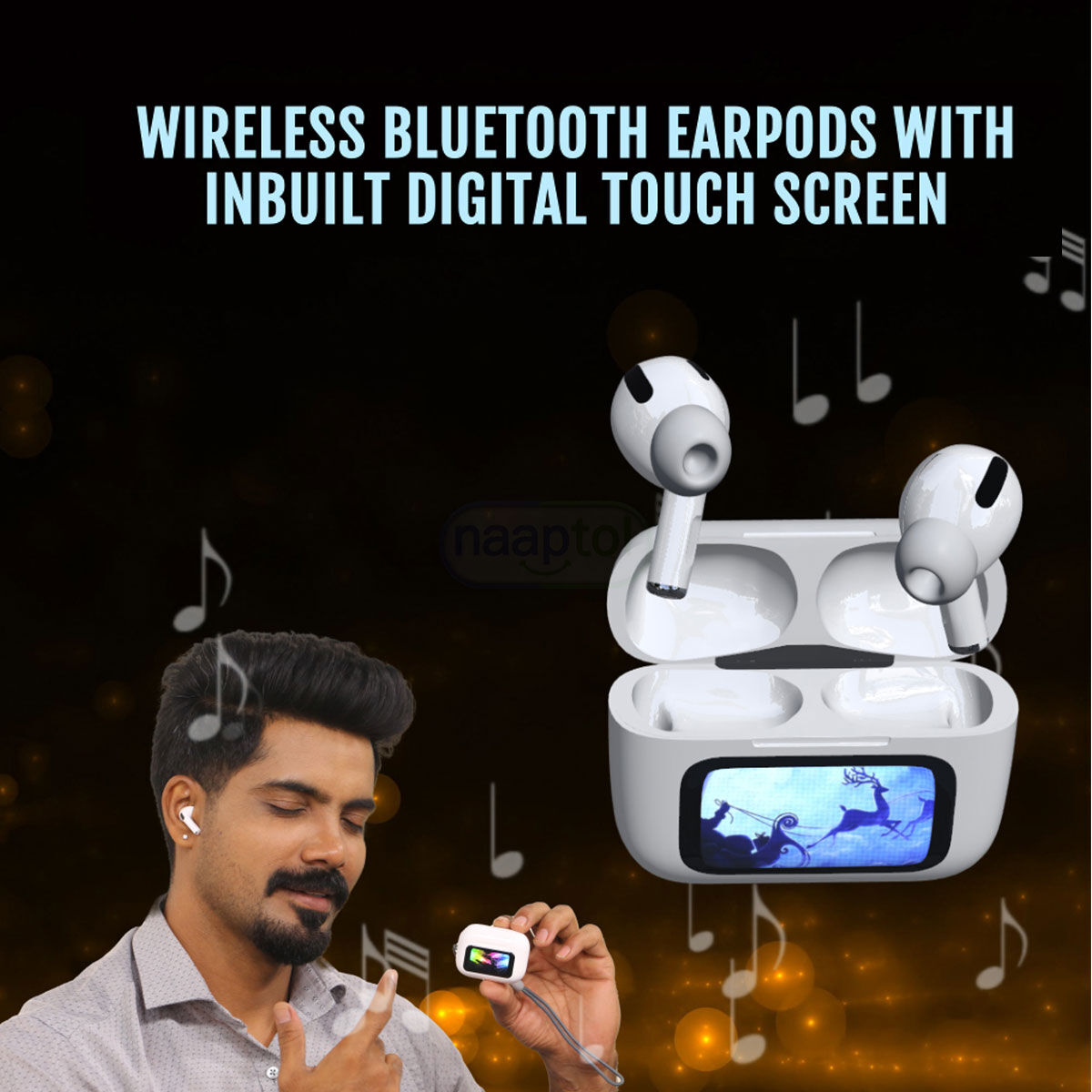 Buy Wireless Bluetooth earpods with inbuilt Touch screen (TWS44) Online ...